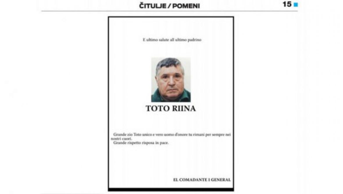 Region /Crnogorci dali čitulju preminulom narko-bosu: Dragi Toto ...