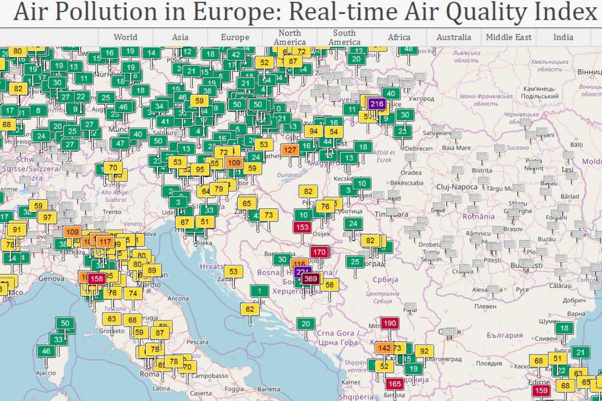 AQICN /U Sarajevu sinoć izmjeren najzagađeniji zrak u Europi / Radio ...
